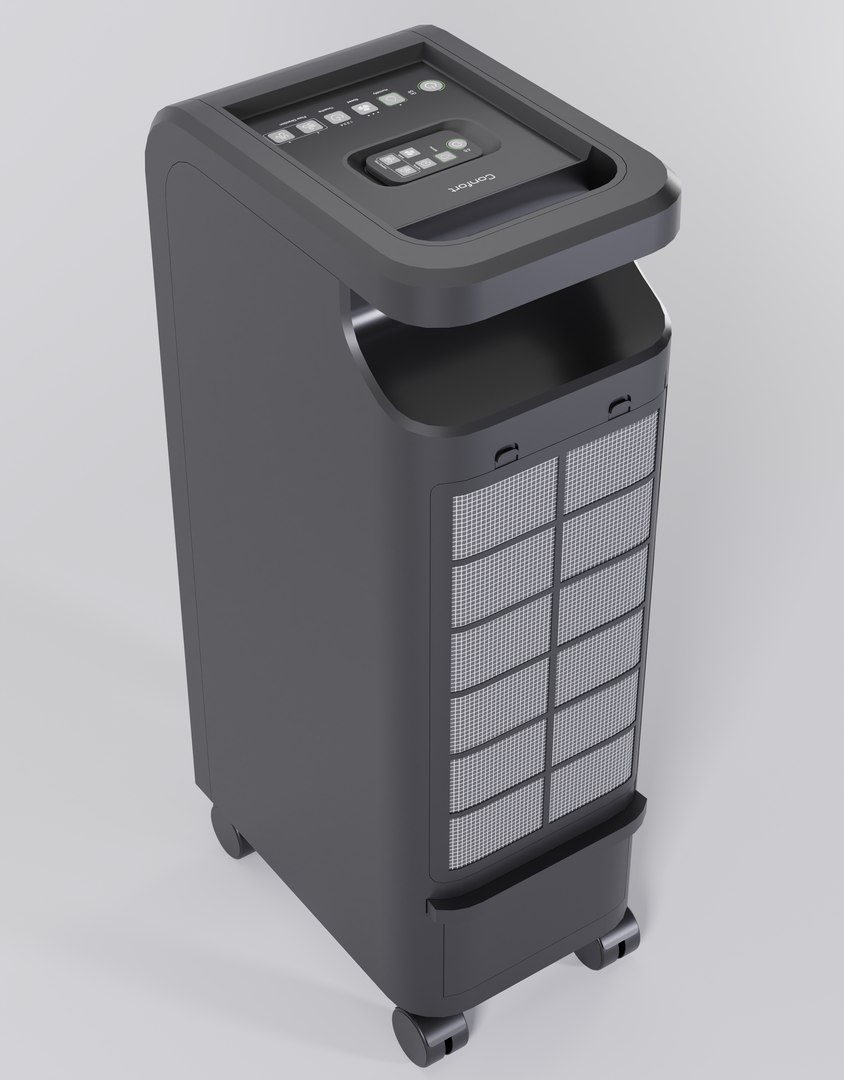 Black Portable Air Conditioner 3D Model - TurboSquid 1894222