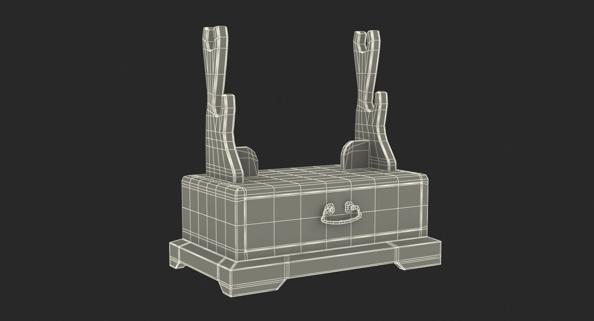 3d Double Katana Stand Drawer Model