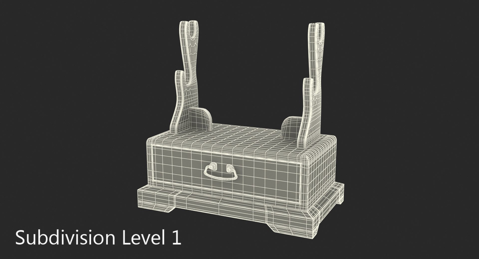 3d Double Katana Stand Drawer Model