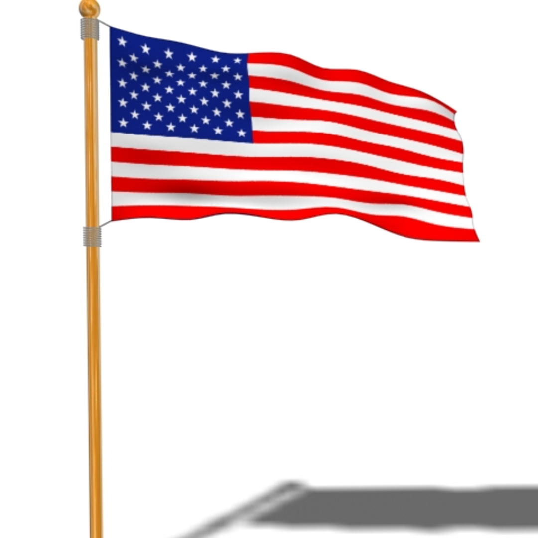 loopable usa flag animation 3d model