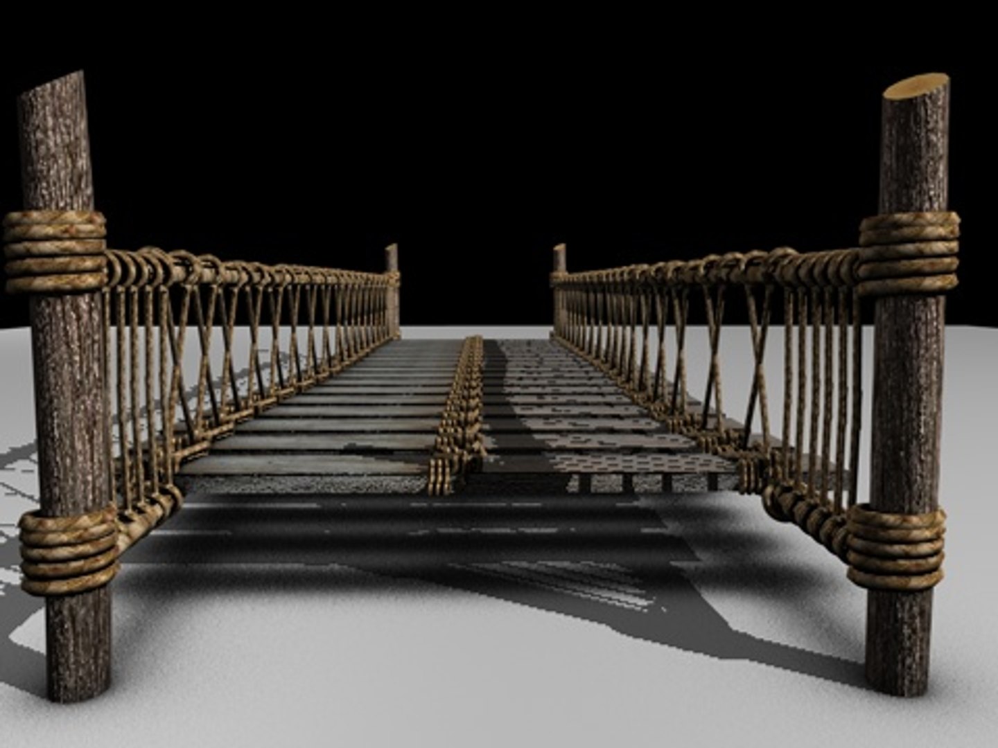 Ropebridge Suspensionbridge Bridge 3d Model