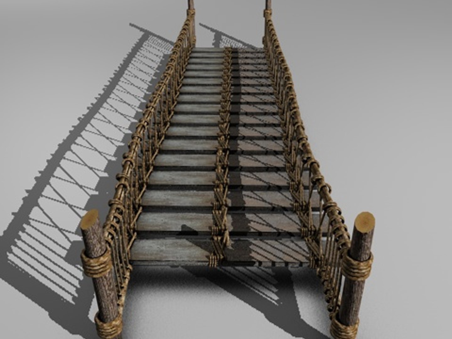 Ropebridge Suspensionbridge Bridge 3d Model