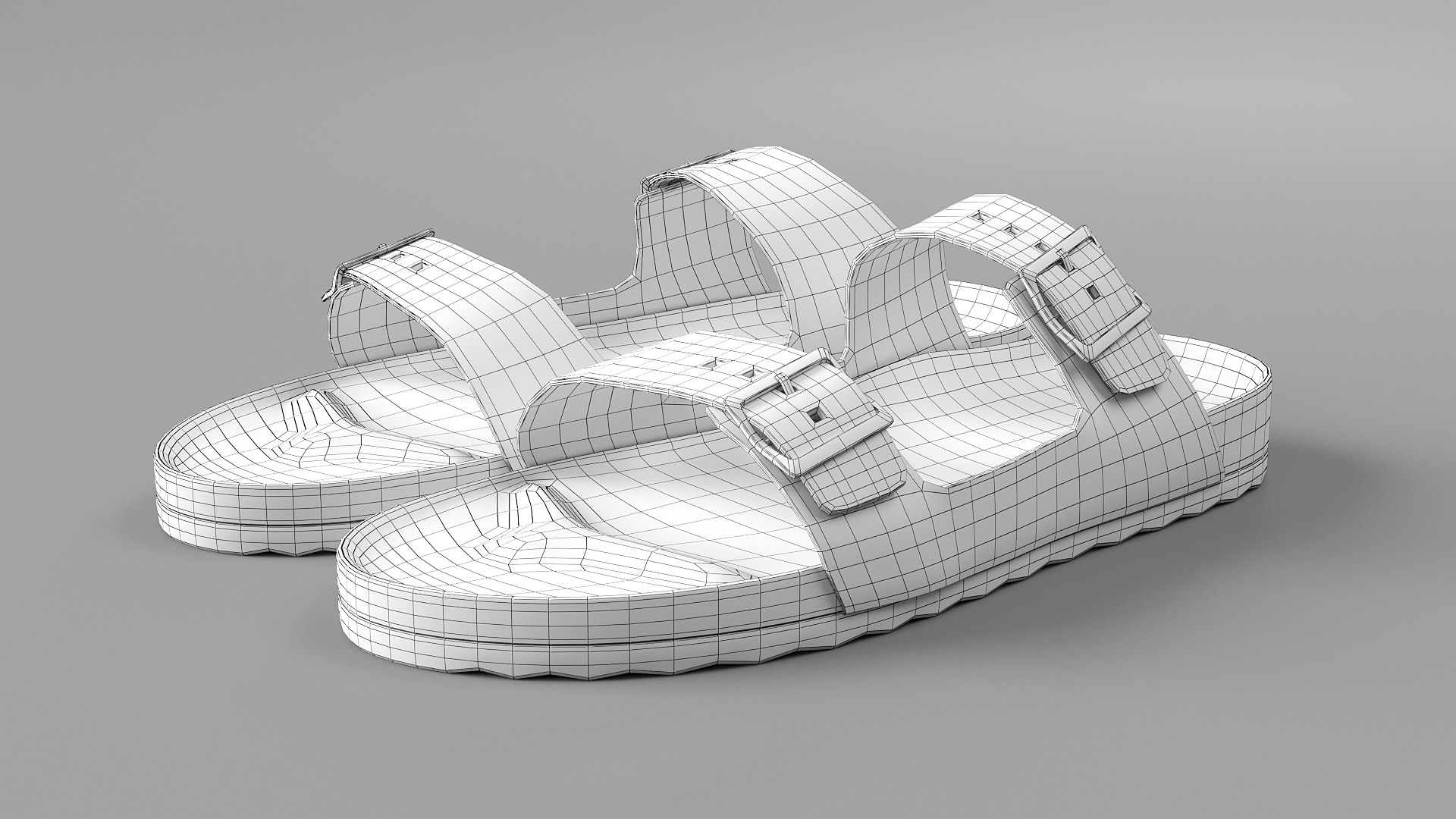 3D Realistic Brown Leather Sandals Model - TurboSquid 1588693