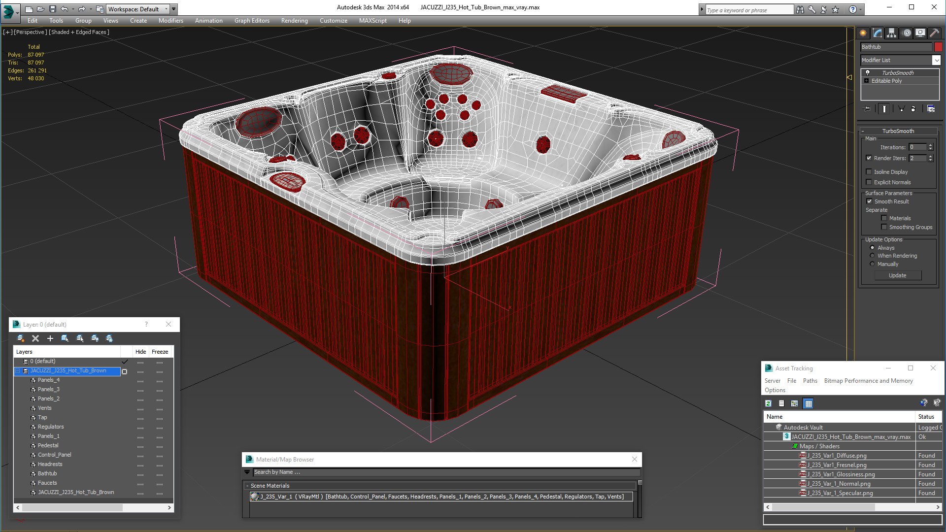 3D JACUZZI J235 Hot Tub Brown Model - TurboSquid 1726008