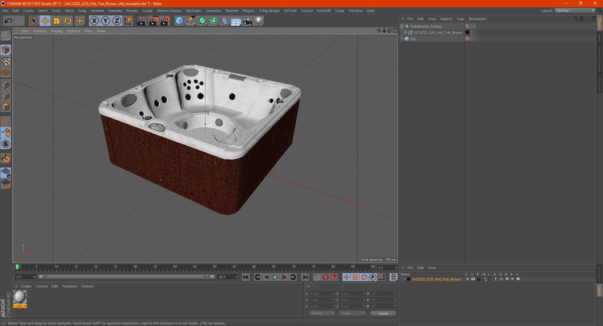 3D JACUZZI J235 Hot Tub Brown Model - TurboSquid 1726008