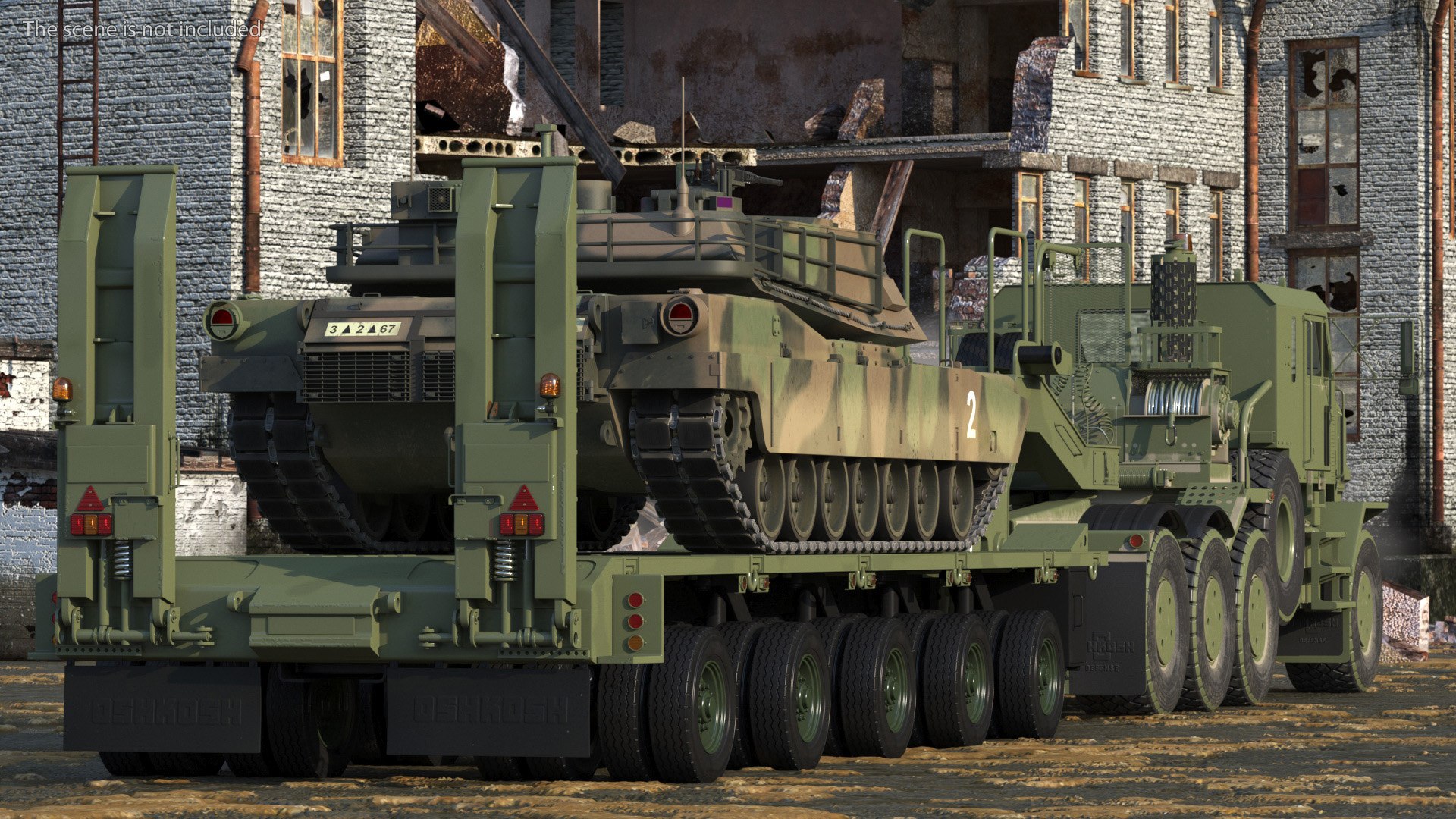 Transporter Oshkosh Global HET A1 with M1 Abrams 3D model - TurboSquid ...