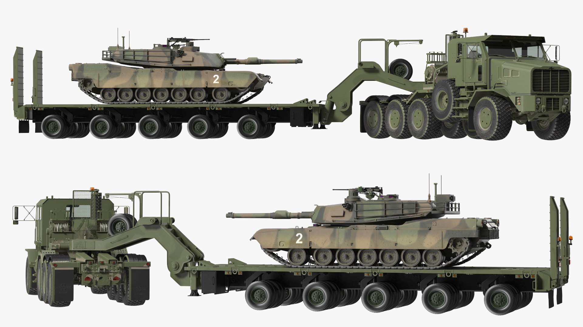 Transporter Oshkosh Global HET A1 with M1 Abrams 3D model - TurboSquid ...