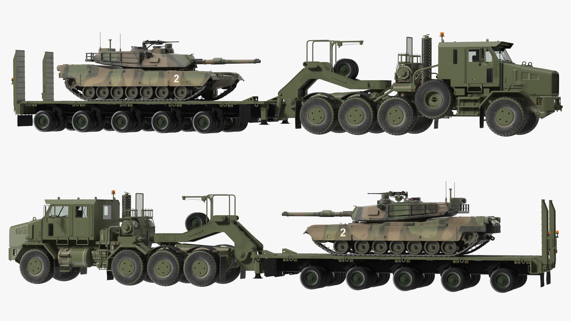 Transporter Oshkosh Global HET A1 with M1 Abrams 3D model - TurboSquid ...