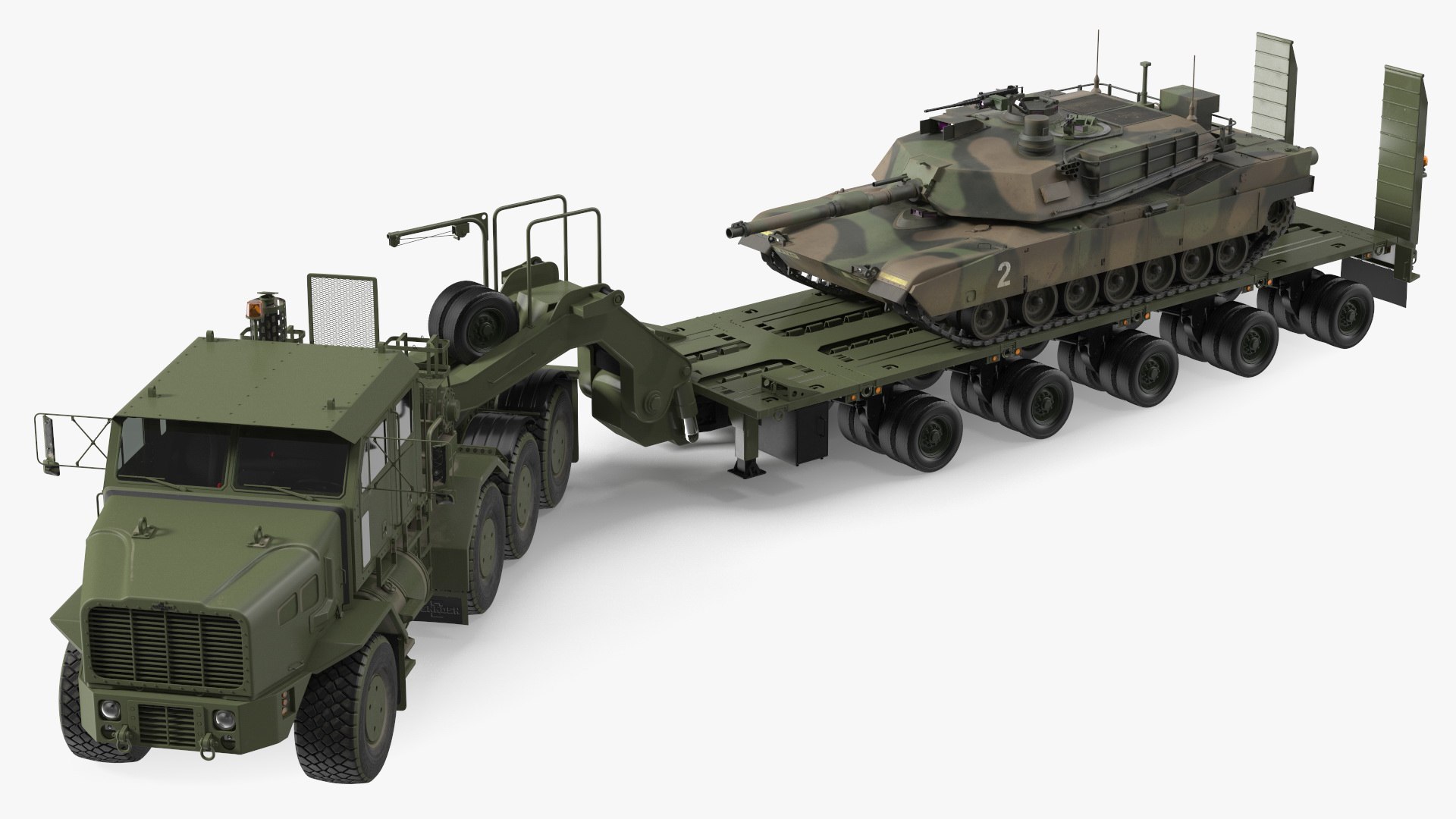 Transporter Oshkosh Global HET A1 with M1 Abrams 3D model - TurboSquid ...