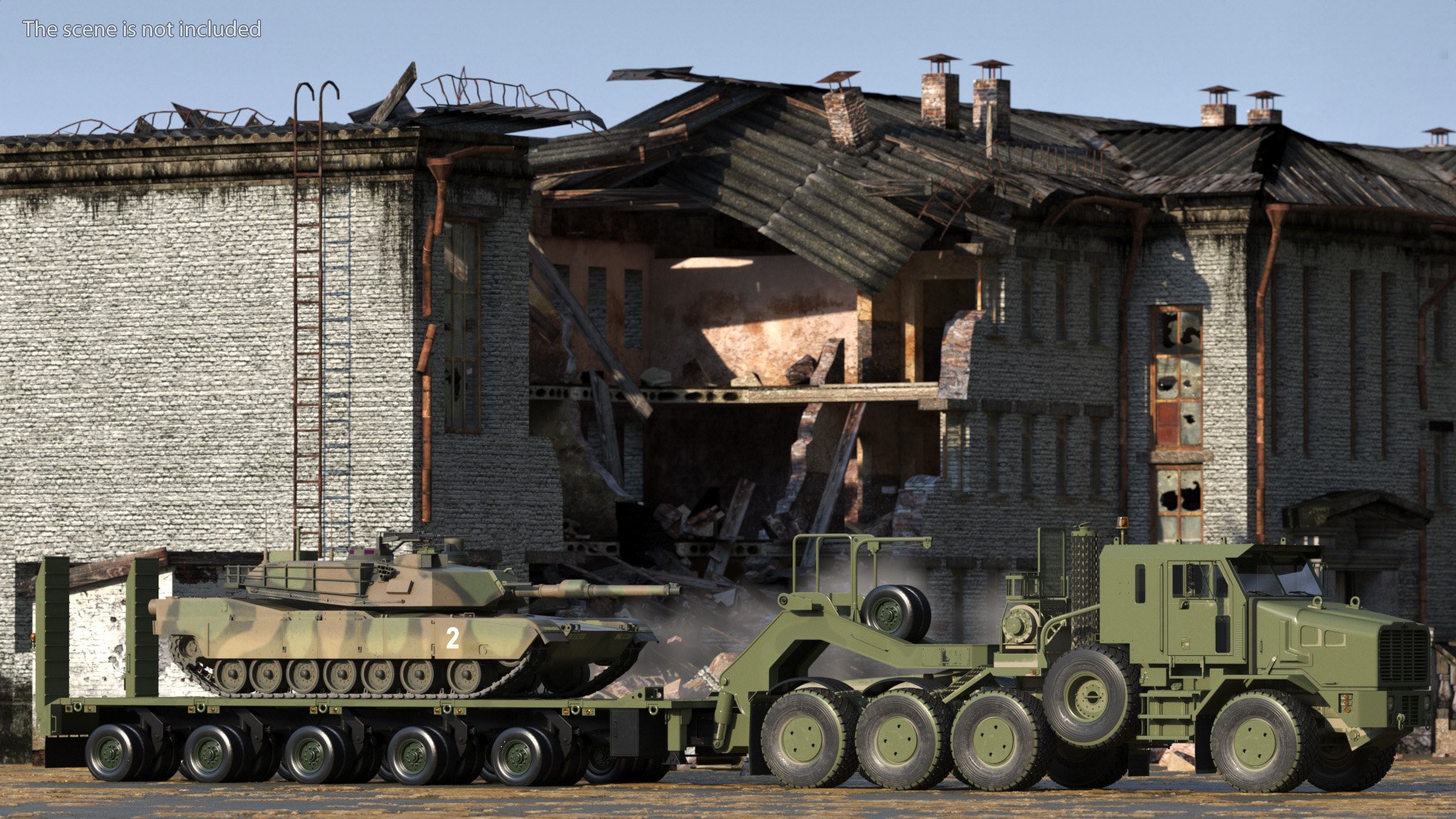 Transporter Oshkosh Global HET A1 with M1 Abrams 3D model - TurboSquid ...