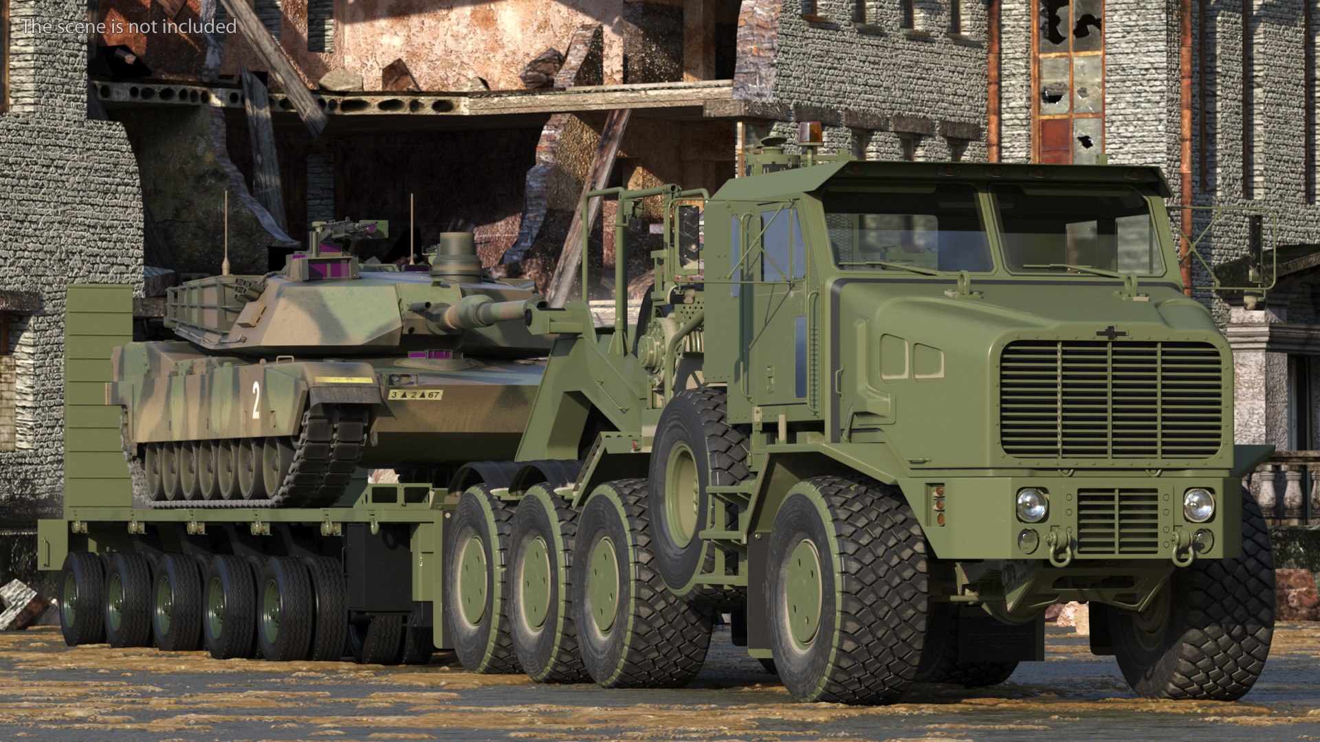 Transporter Oshkosh Global HET A1 with M1 Abrams 3D model - TurboSquid ...