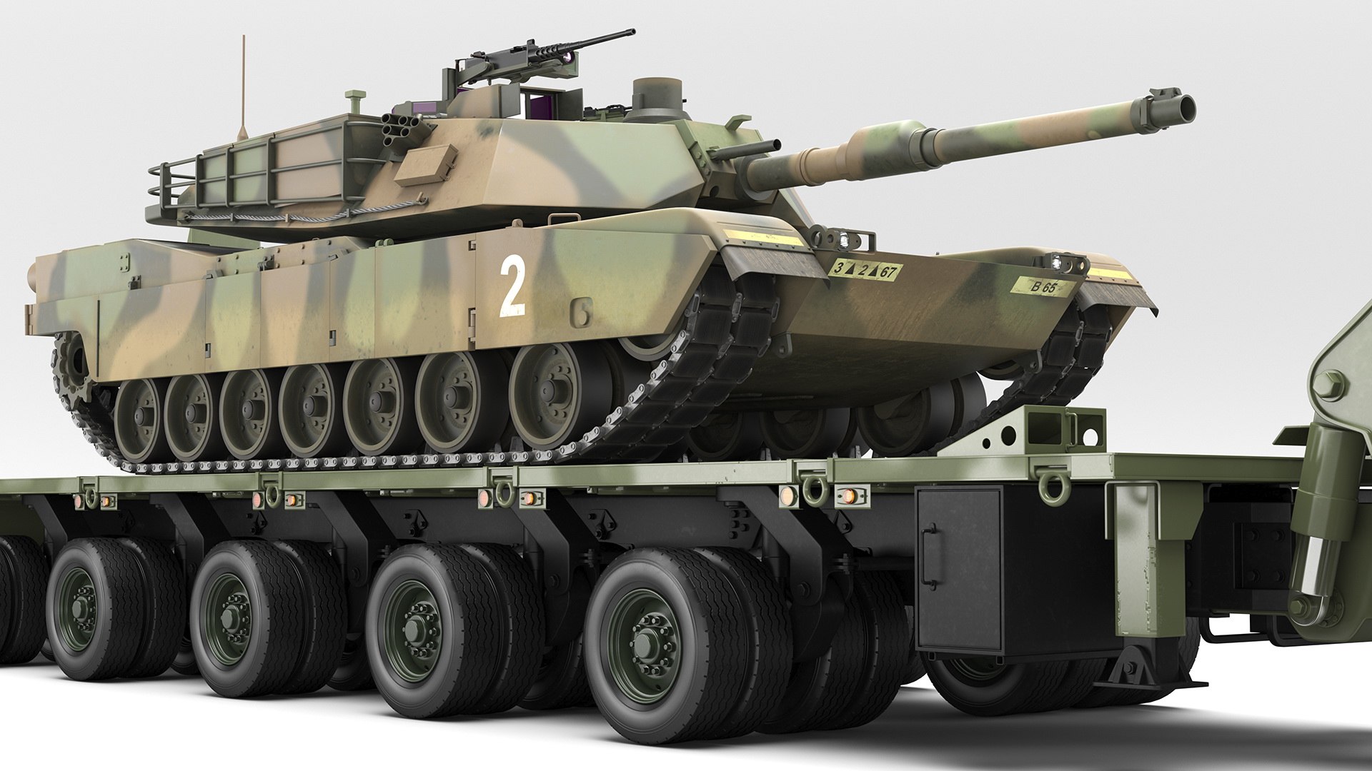 Transporter Oshkosh Global HET A1 with M1 Abrams 3D model - TurboSquid ...