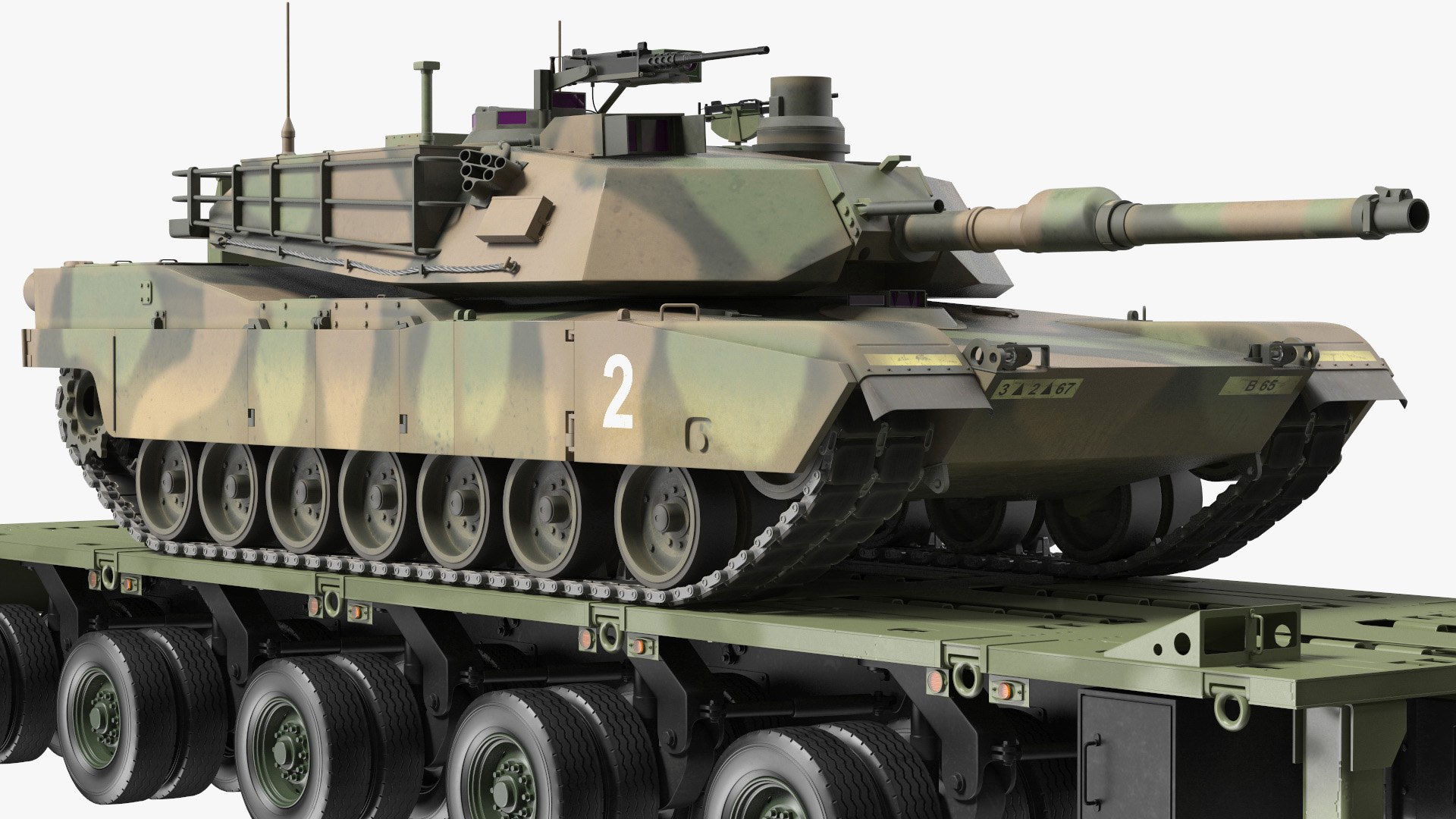Transporter Oshkosh Global HET A1 with M1 Abrams 3D model - TurboSquid ...