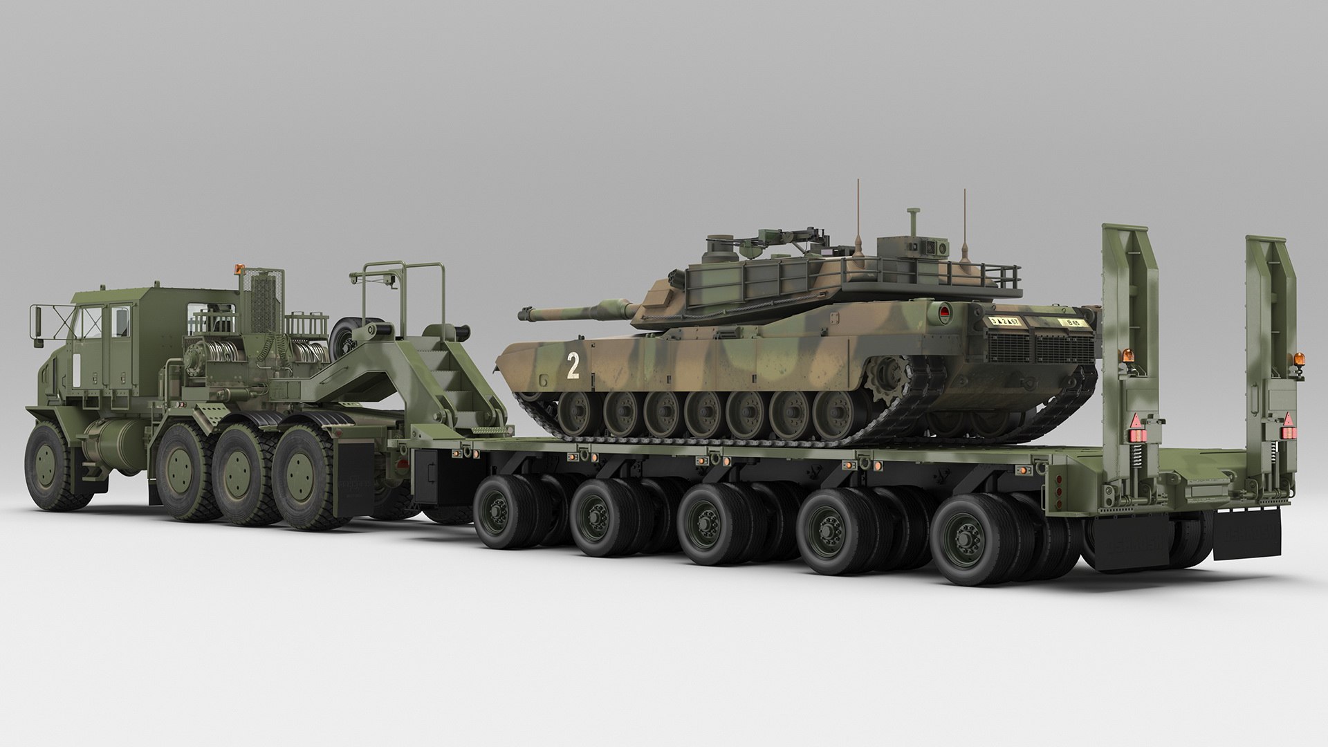 Transporter Oshkosh Global HET A1 with M1 Abrams 3D model - TurboSquid ...