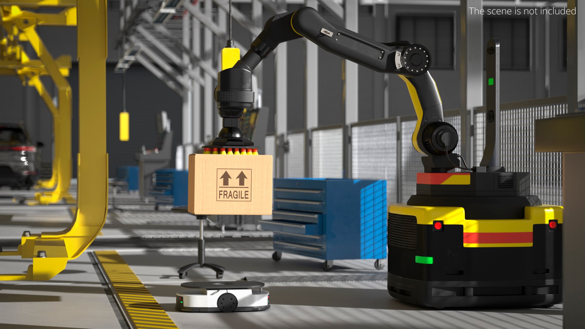 Warehouse Transport Robot With Payload Lifting Arm 3D Model ...