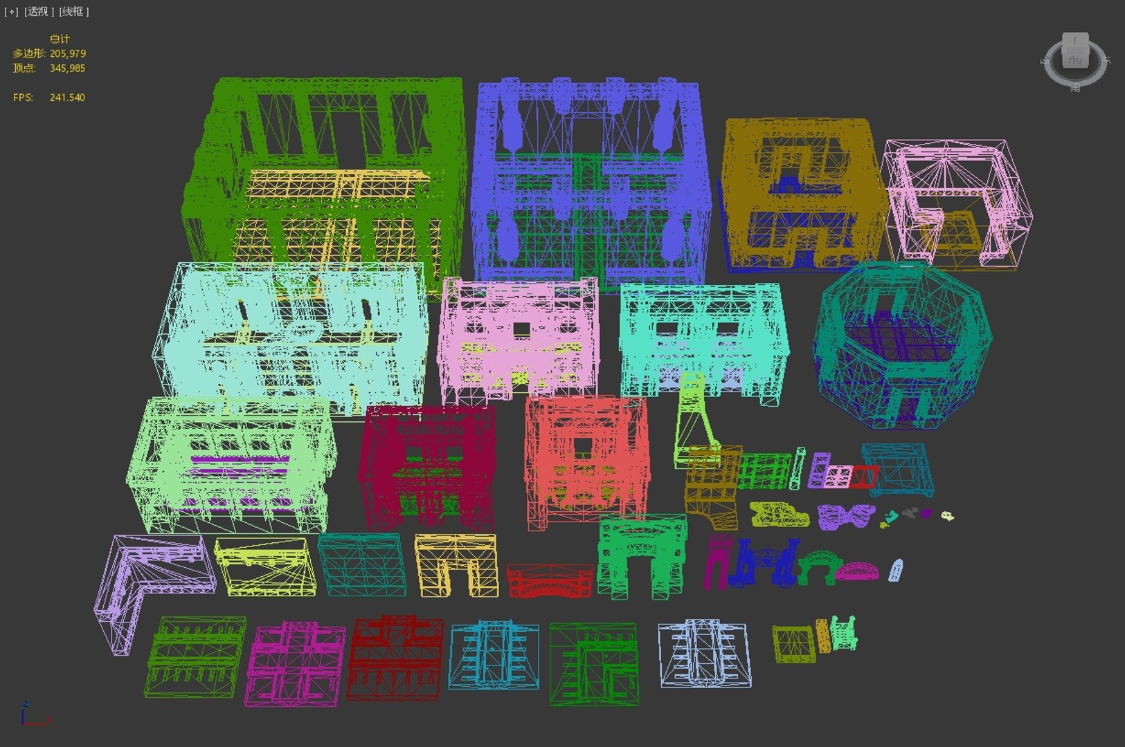 Gate Palace European-style Wall Stone Stone Column Ladder 3D Model ...