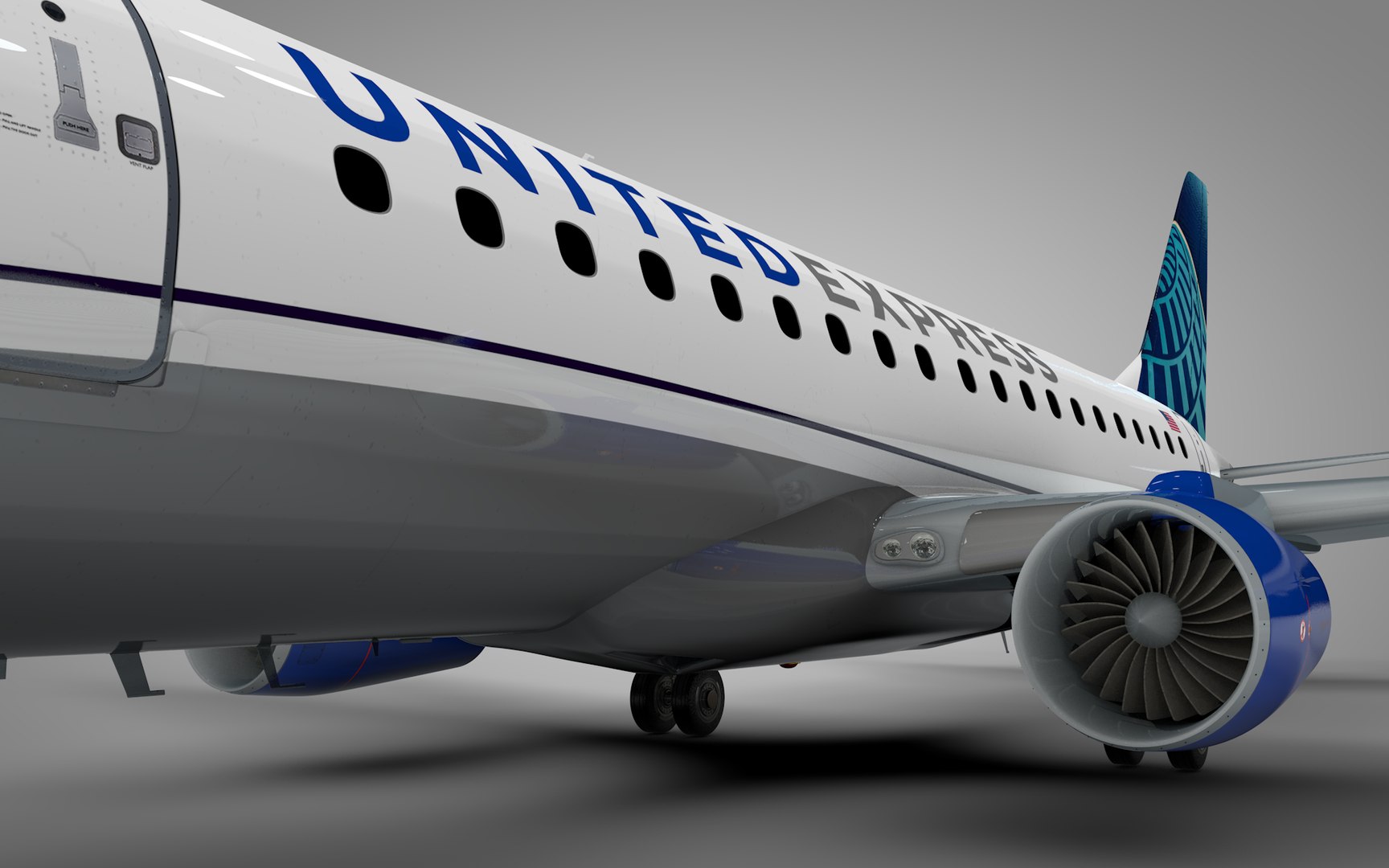 United Express Embraer175 L535 Model - TurboSquid 1494853
