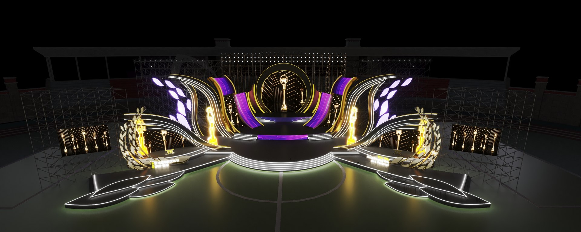 3D Virtual Stage Stage Truss Meeting Hall Wedding Show Concert V56 ...