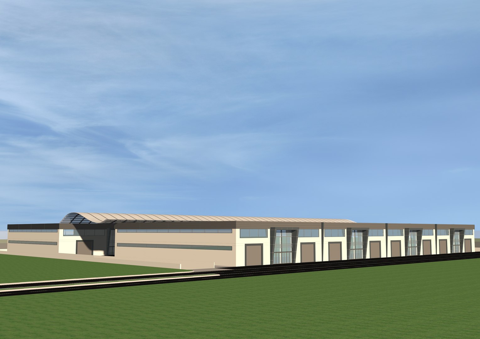 3d Model Modern Wholesale Trade Center