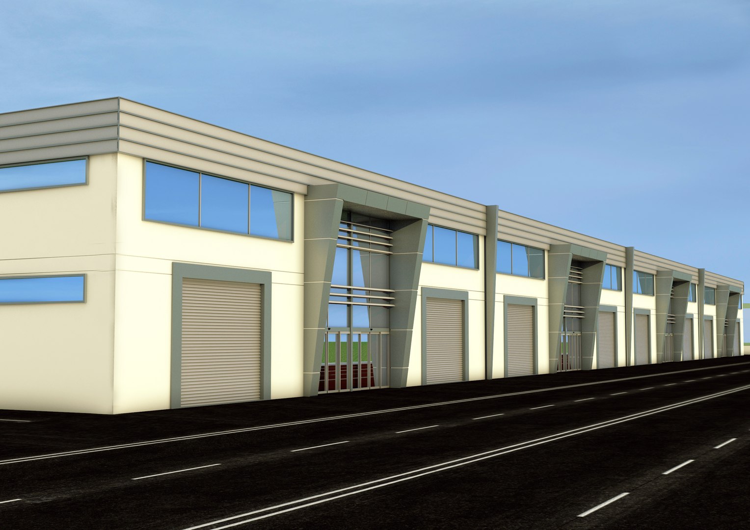 3d Model Modern Wholesale Trade Center