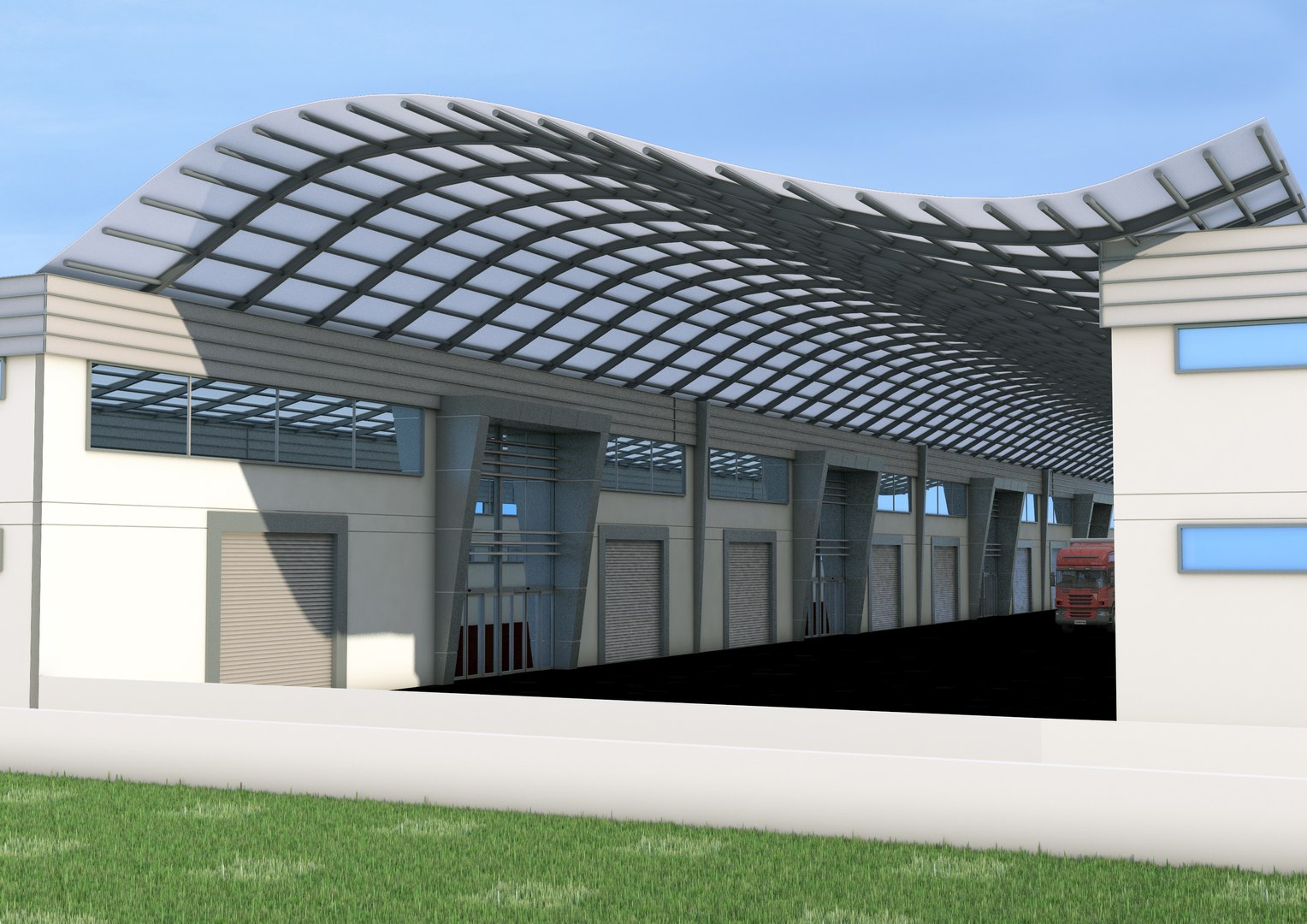 3d Model Modern Wholesale Trade Center