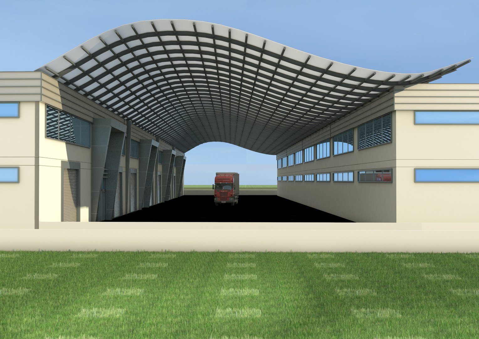 3d Model Modern Wholesale Trade Center