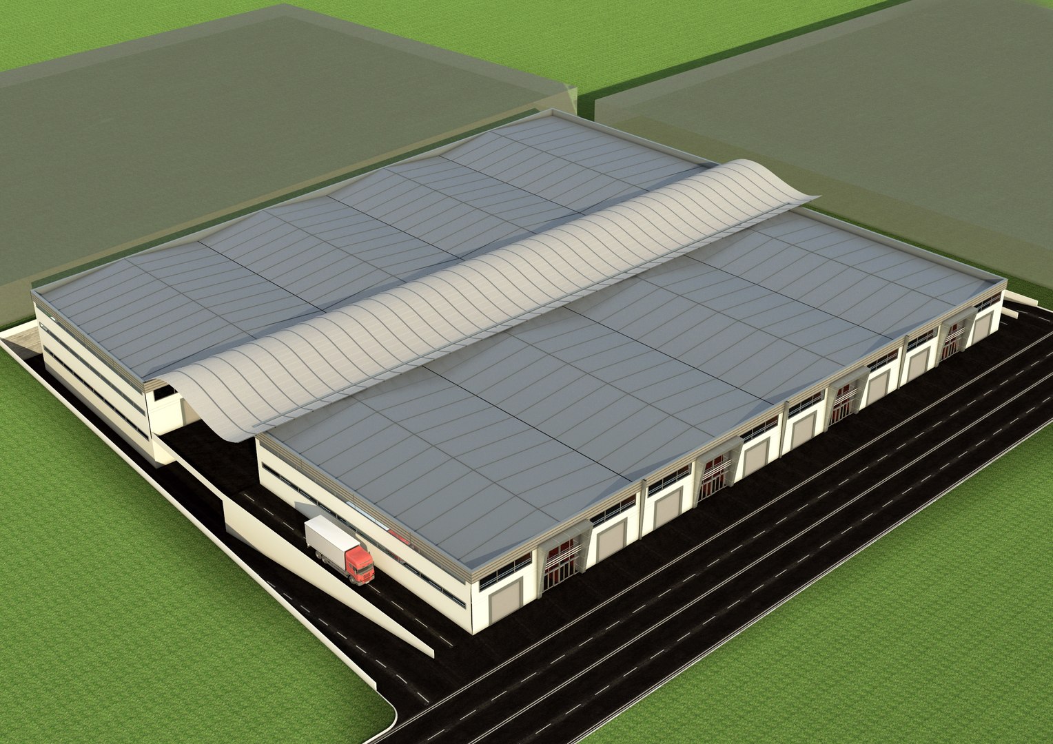 3d Model Modern Wholesale Trade Center