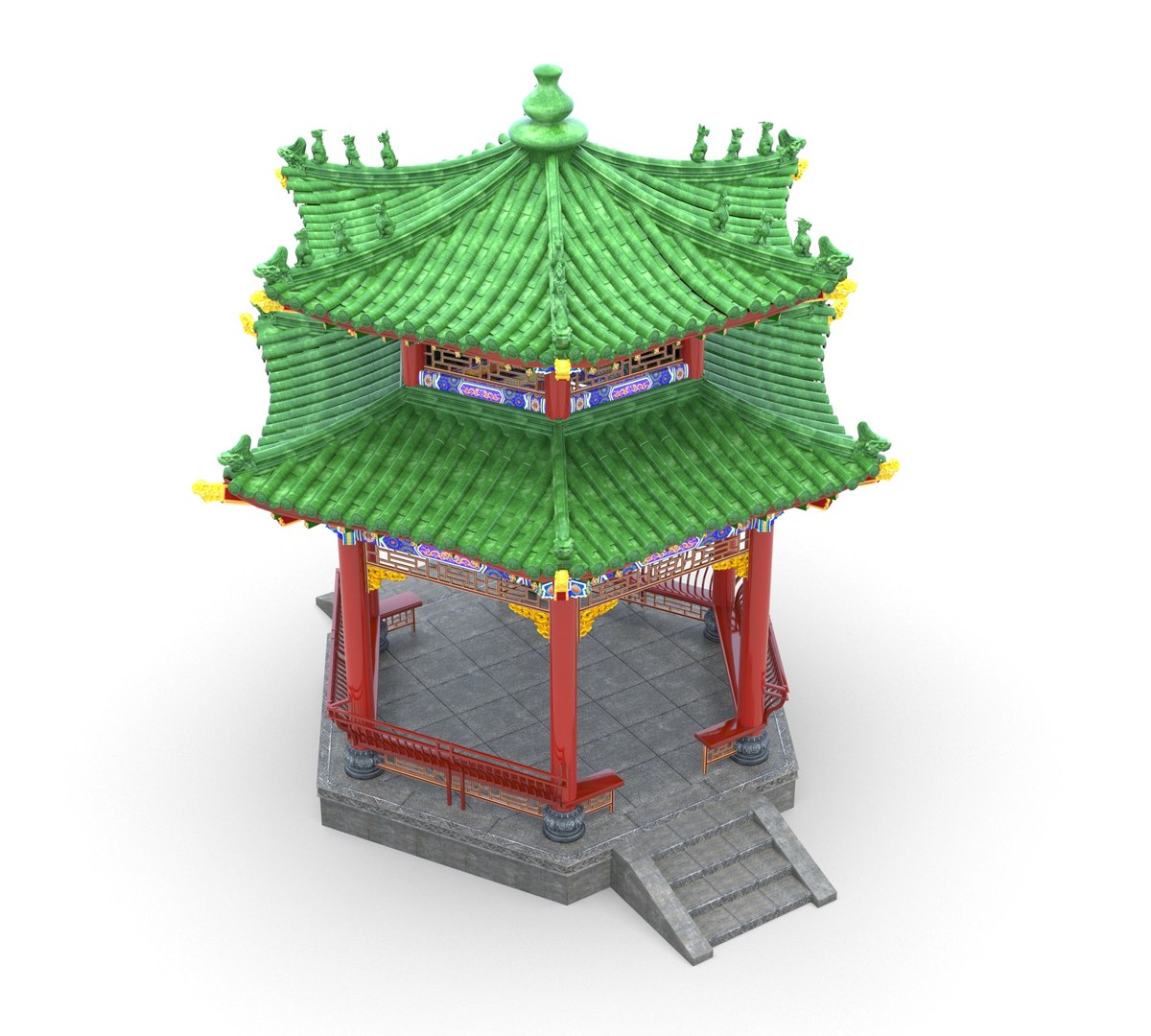 3D Chinese Pavilion 01 Model - TurboSquid 2330374