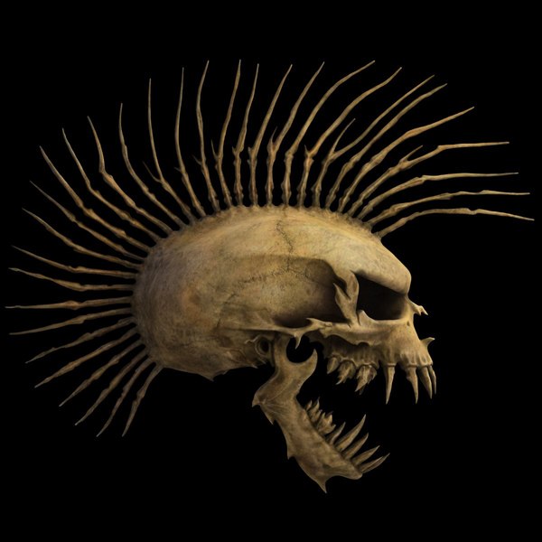 skull mohawk 3d c4d