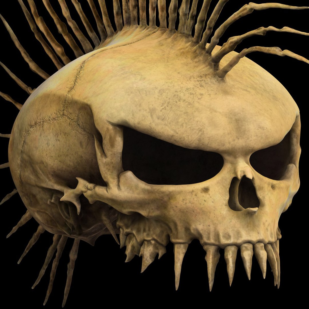 Skull Mohawk 3d C4d