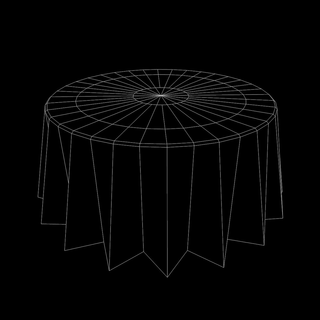 Tablecloth Table Roun 3d Model