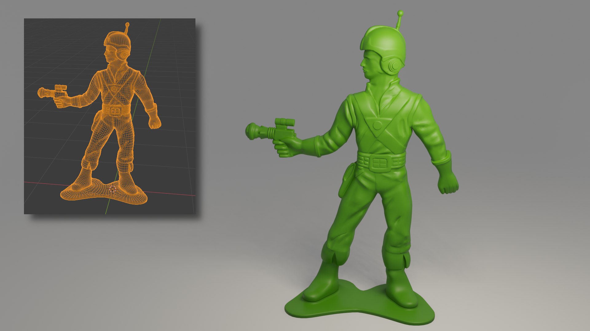 Retro Plastic Alien Figure 05 3D Model - TurboSquid 1906947