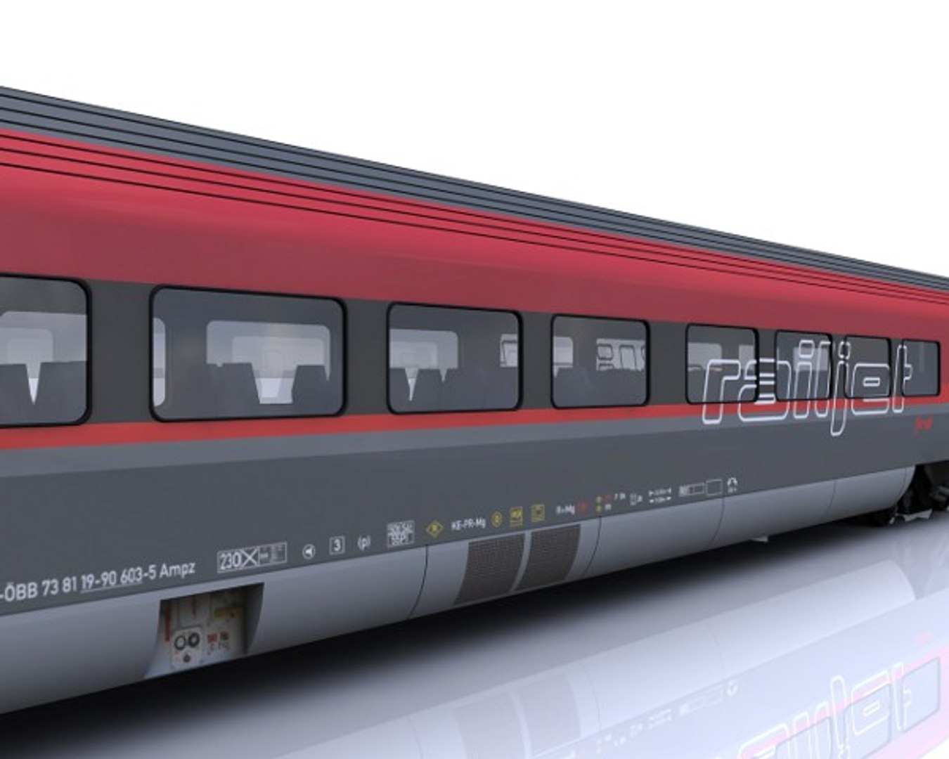 3d Passenger Railway Train Railjet