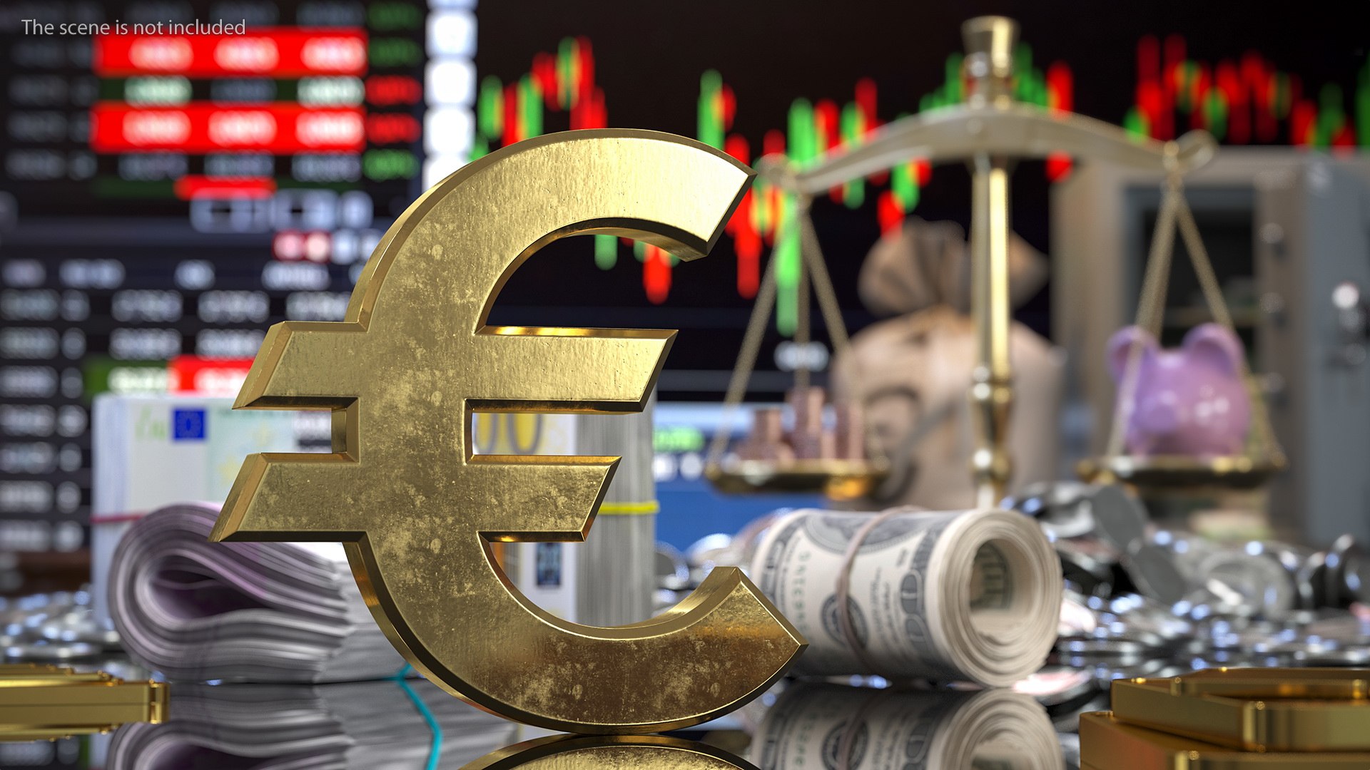 3D Currency Symbols Golden Set - TurboSquid 1694825