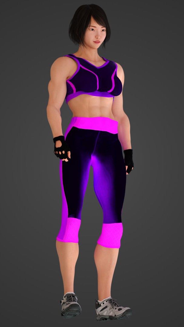 Asian Fitness Trainer Girl 3D Model - TurboSquid 2271414