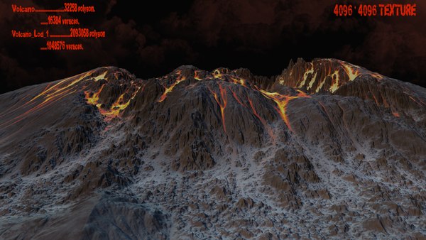 3d model volcano