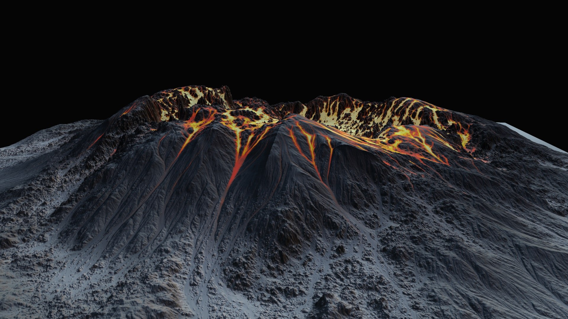 3d model volcano