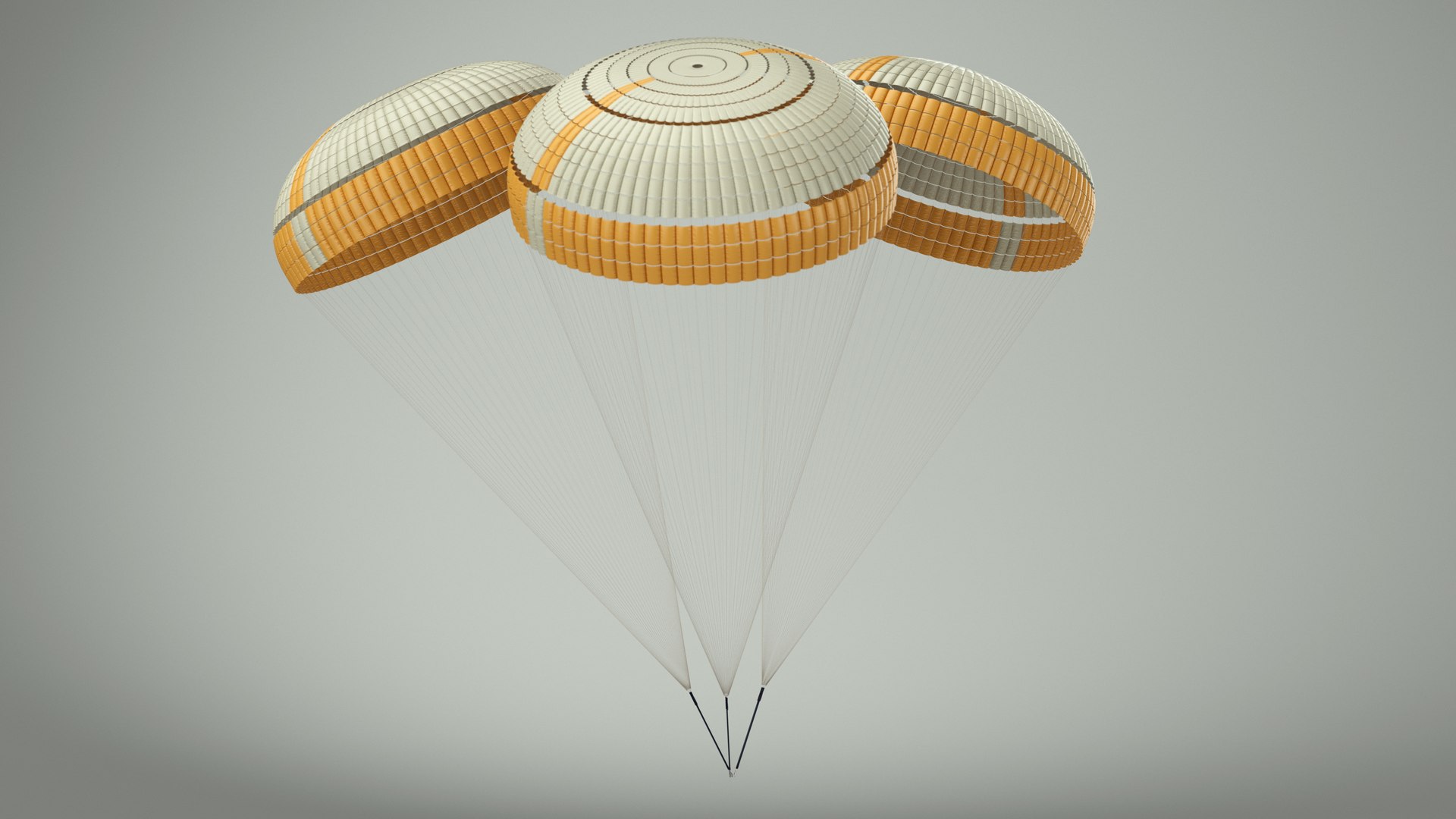 3D Subscale Parachute Triple Yellow Model - TurboSquid 2241841