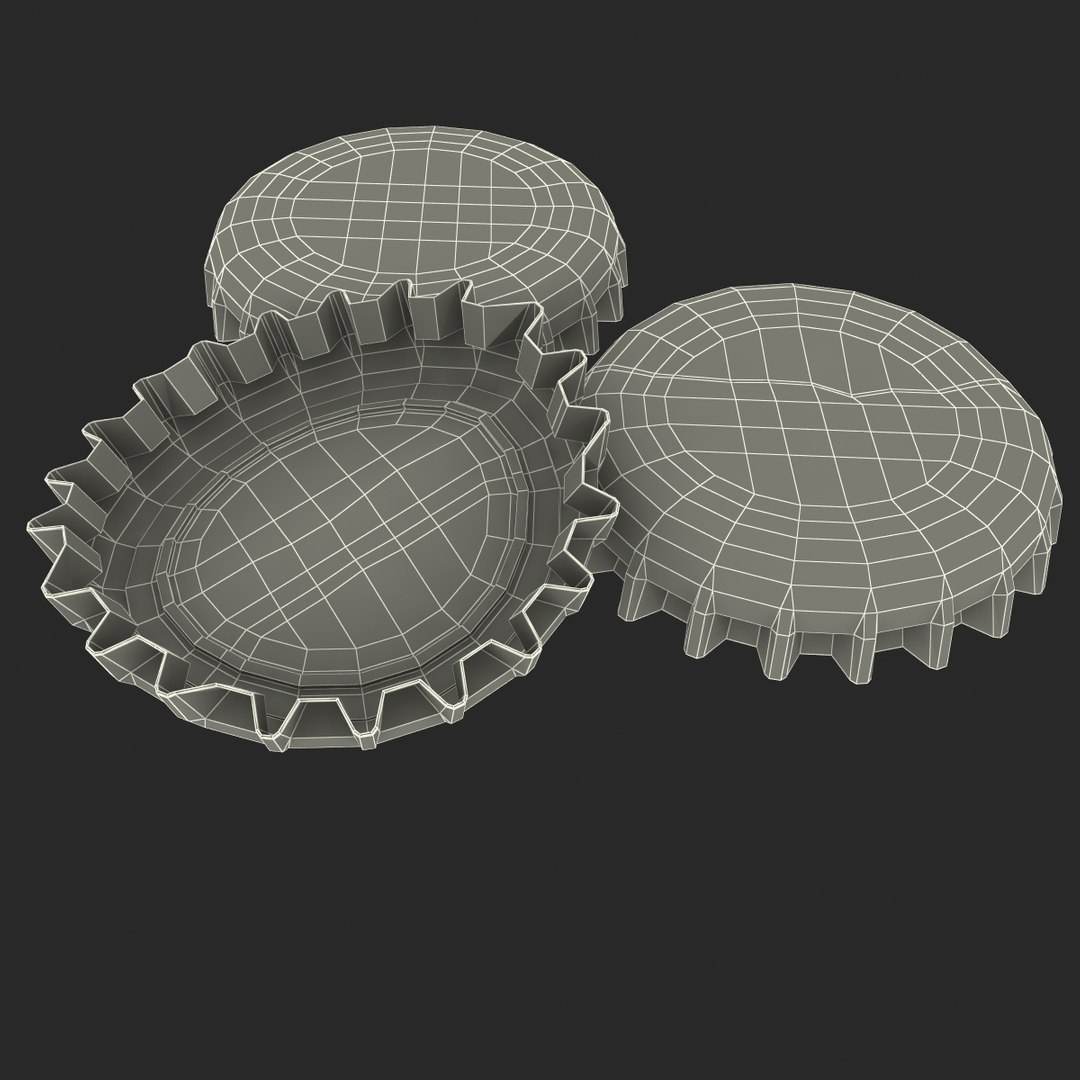 Bottle Caps Modeled 3d Model