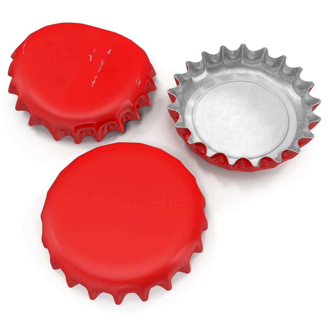 Bottle Caps Modeled 3d Model