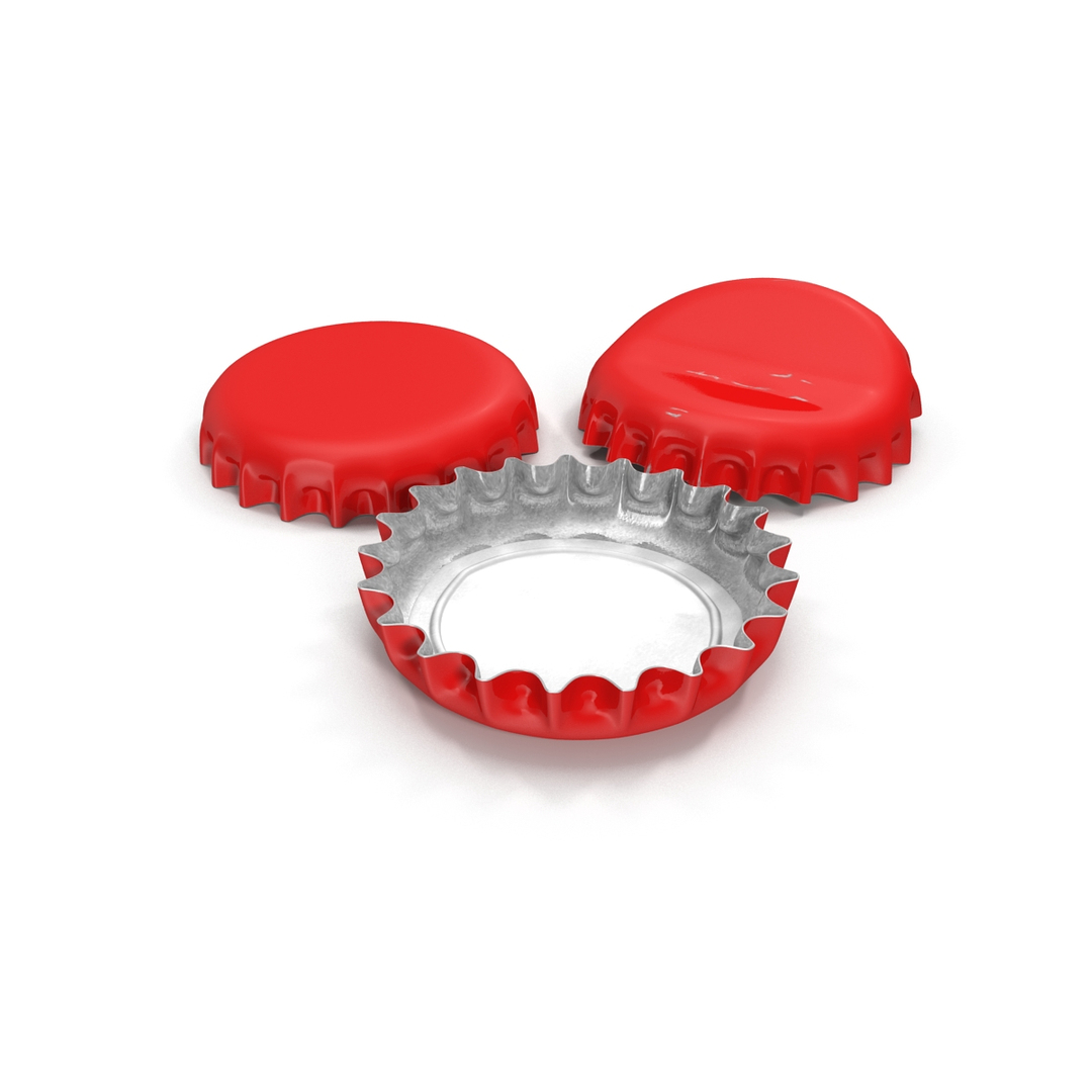 Bottle Caps Modeled 3d Model
