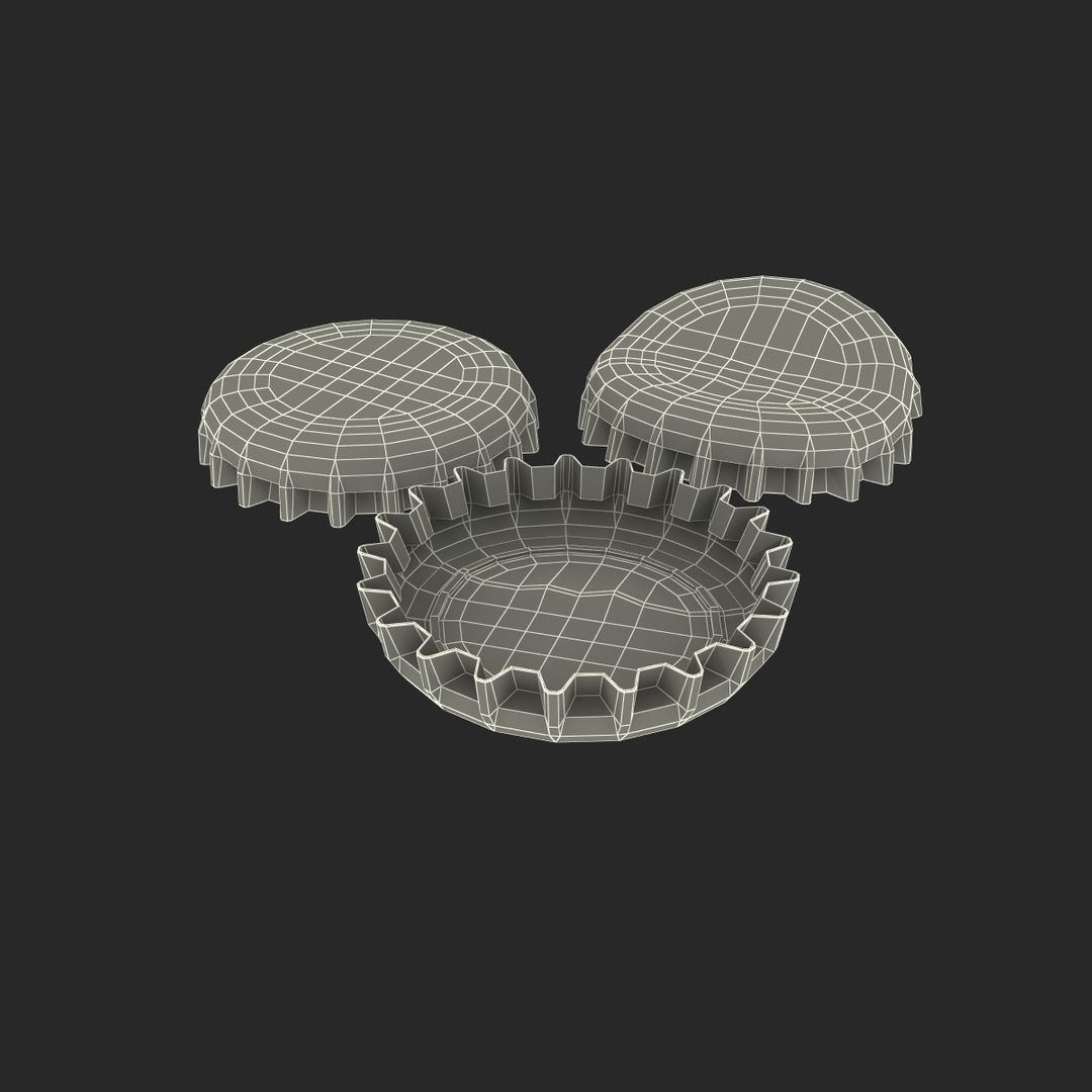 Bottle Caps Modeled 3d Model