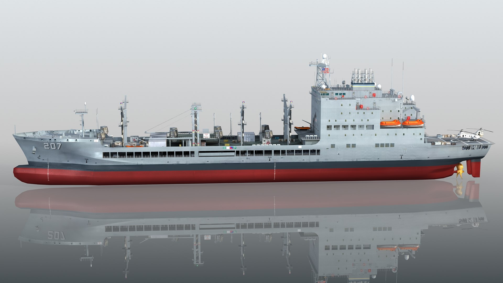3D USNS Earl Warren T-AO-207 John Lewis-class model - TurboSquid 2074556