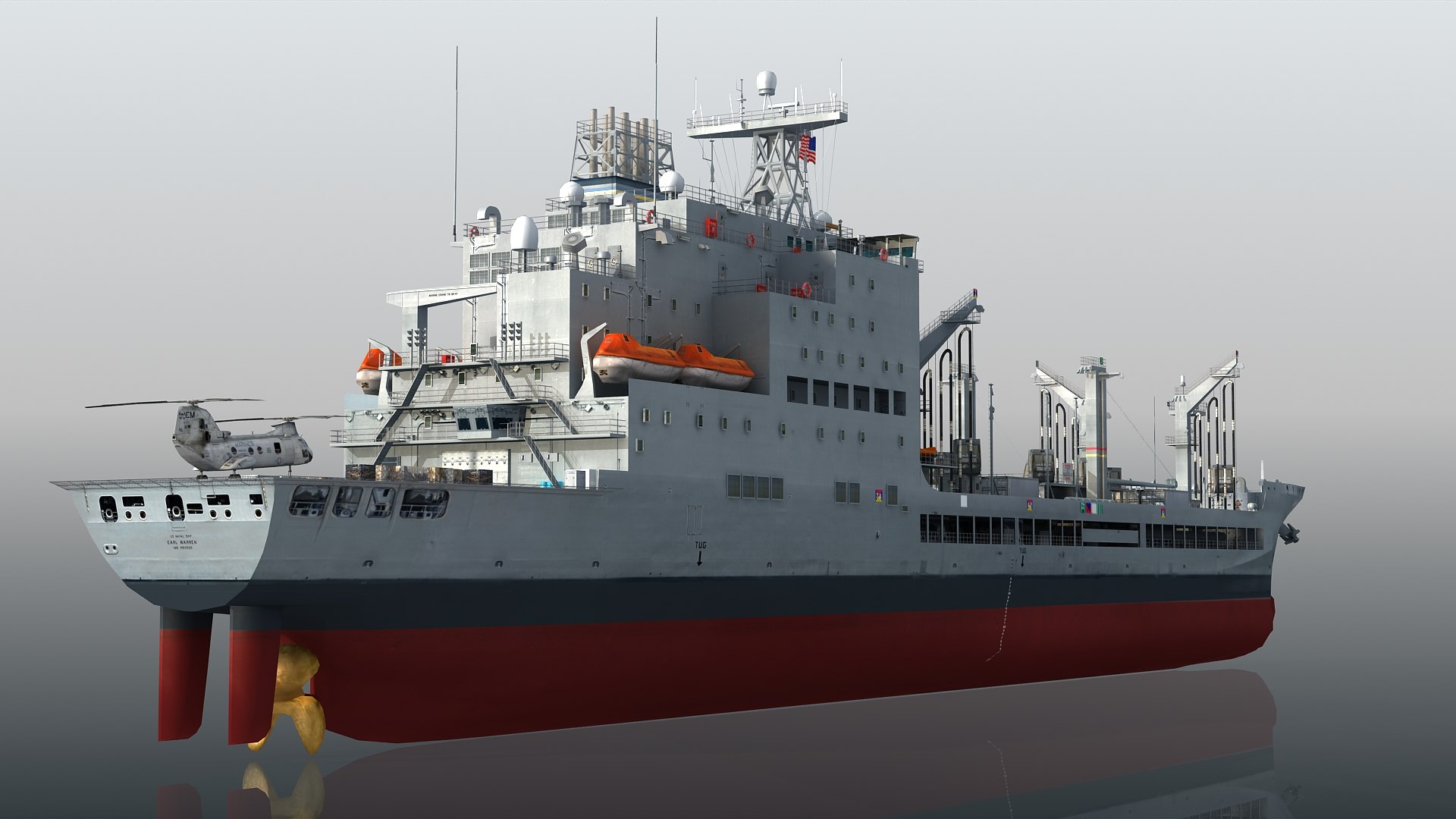 3D USNS Earl Warren T-AO-207 John Lewis-class model - TurboSquid 2074556