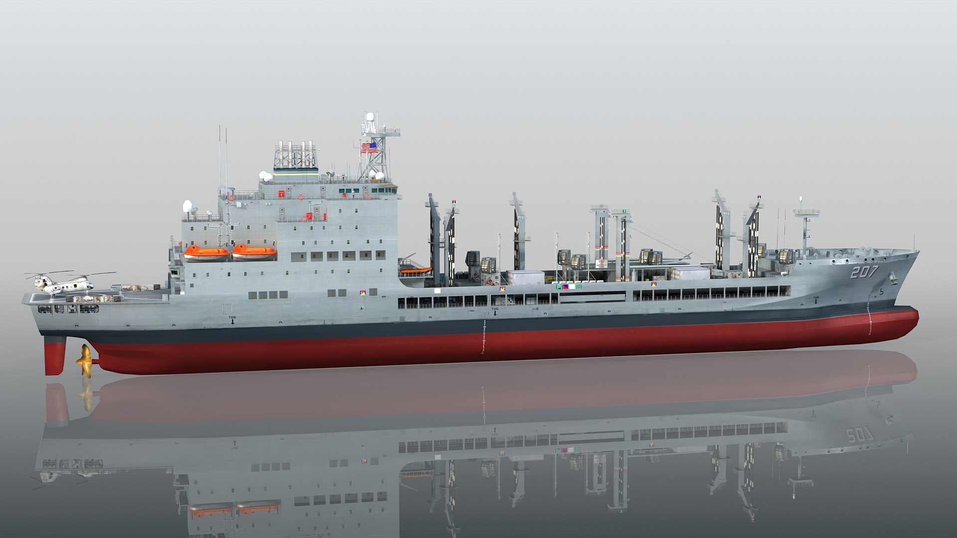 3D USNS Earl Warren T-AO-207 John Lewis-class model - TurboSquid 2074556