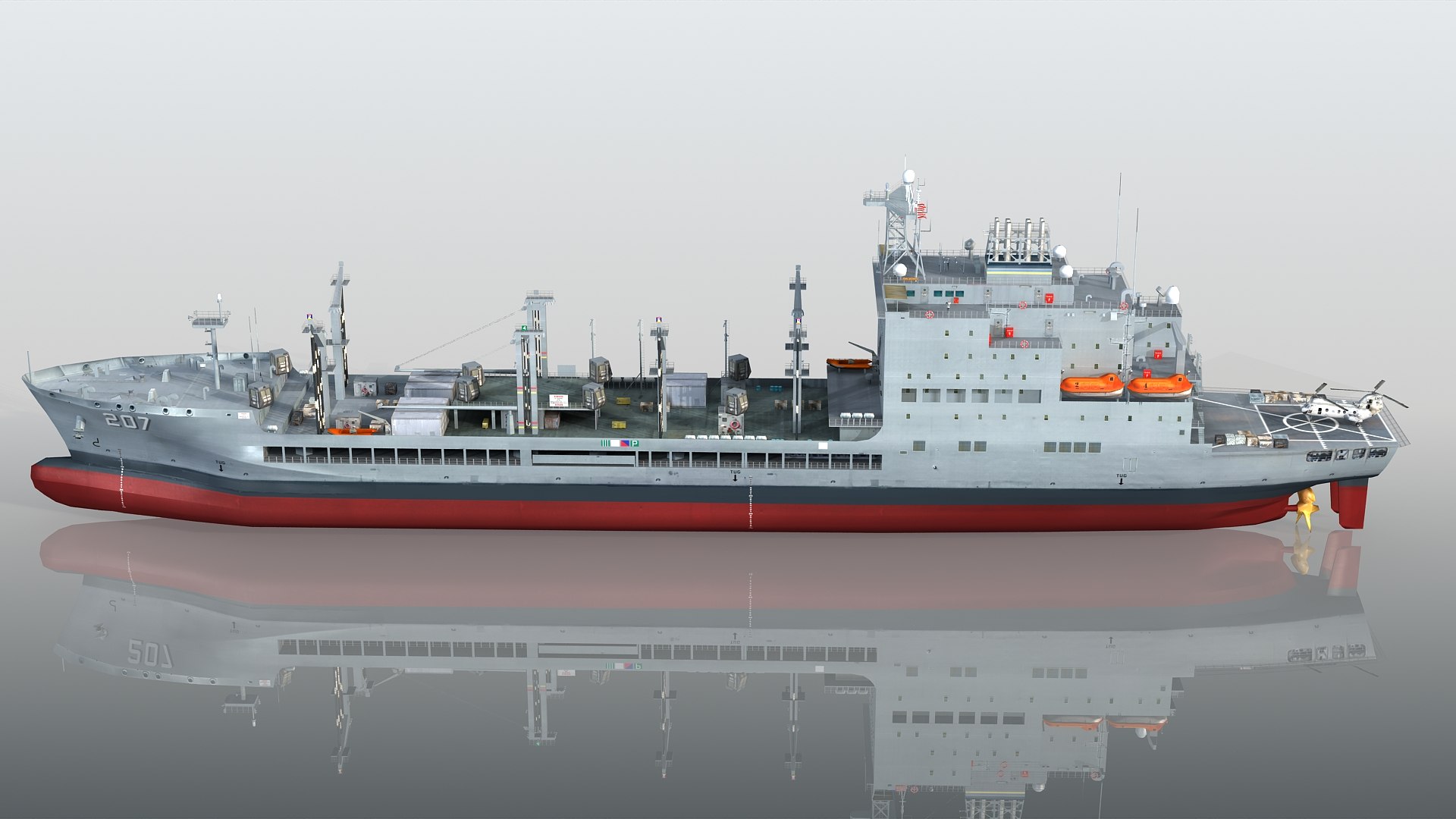 3D USNS Earl Warren T-AO-207 John Lewis-class model - TurboSquid 2074556