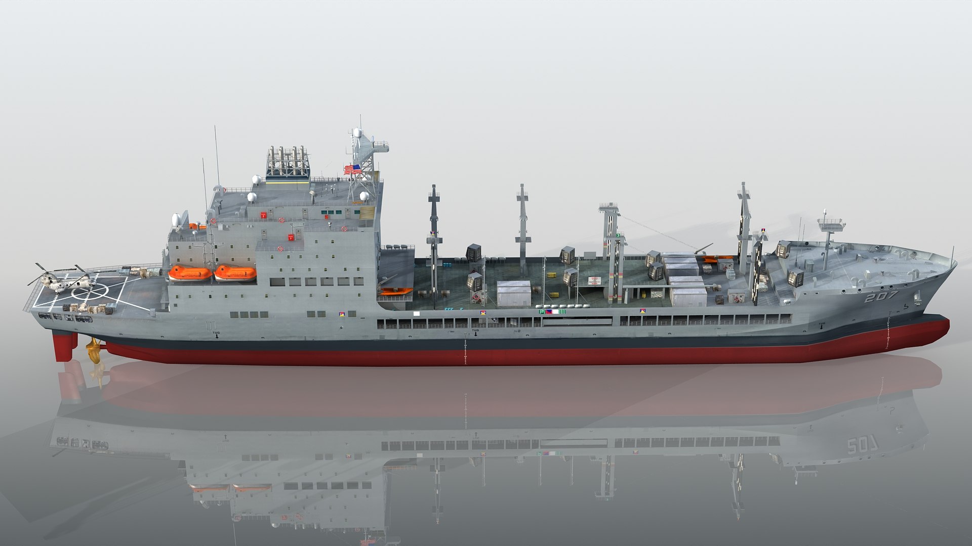 3D USNS Earl Warren T-AO-207 John Lewis-class model - TurboSquid 2074556