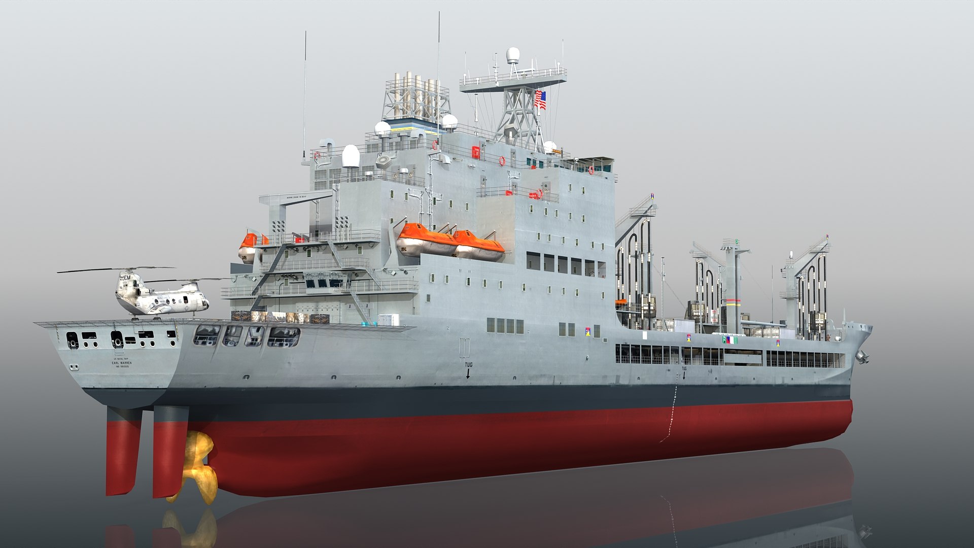 3D USNS Earl Warren T-AO-207 John Lewis-class model - TurboSquid 2074556