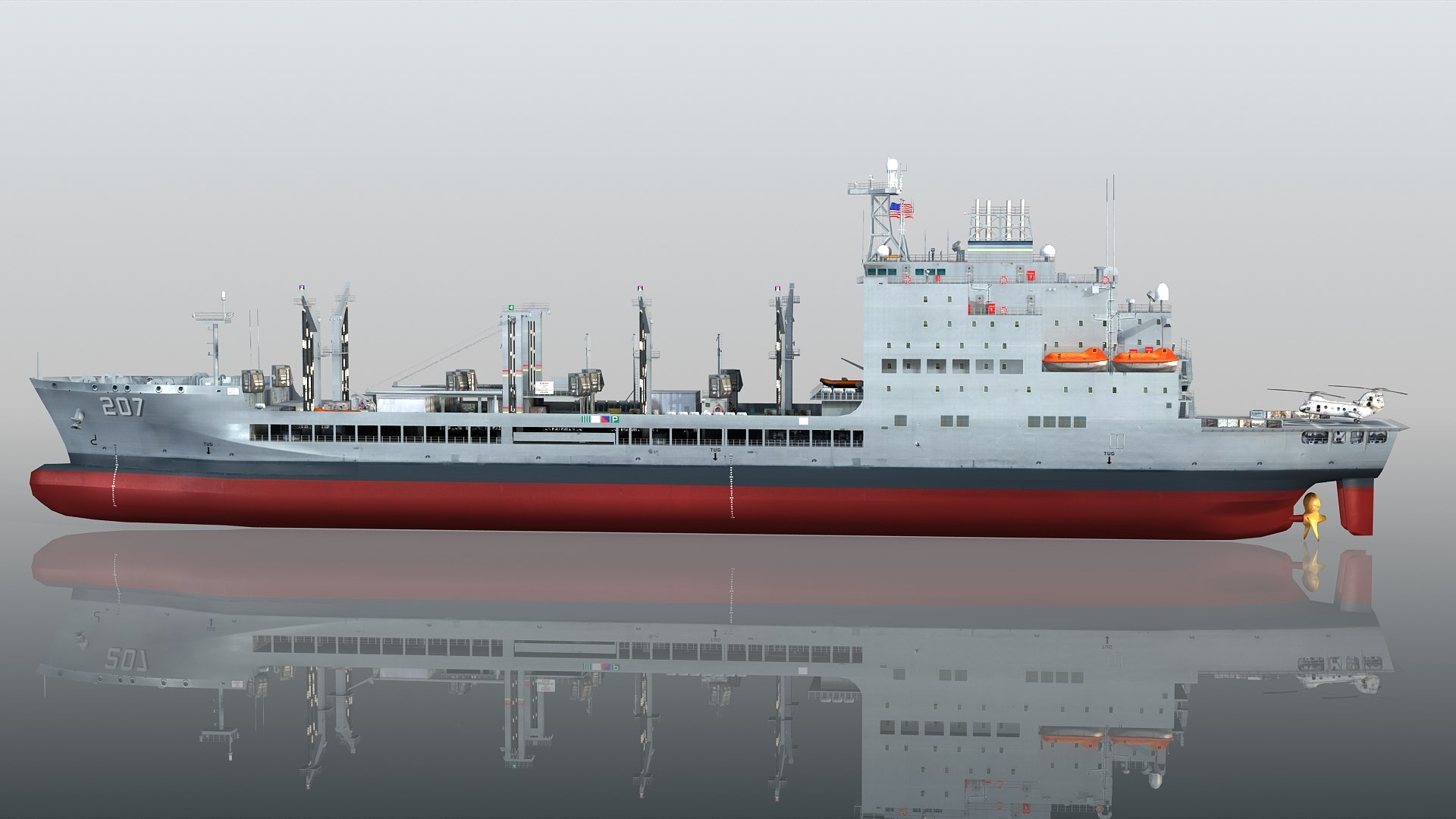 3D USNS Earl Warren T-AO-207 John Lewis-class model - TurboSquid 2074556