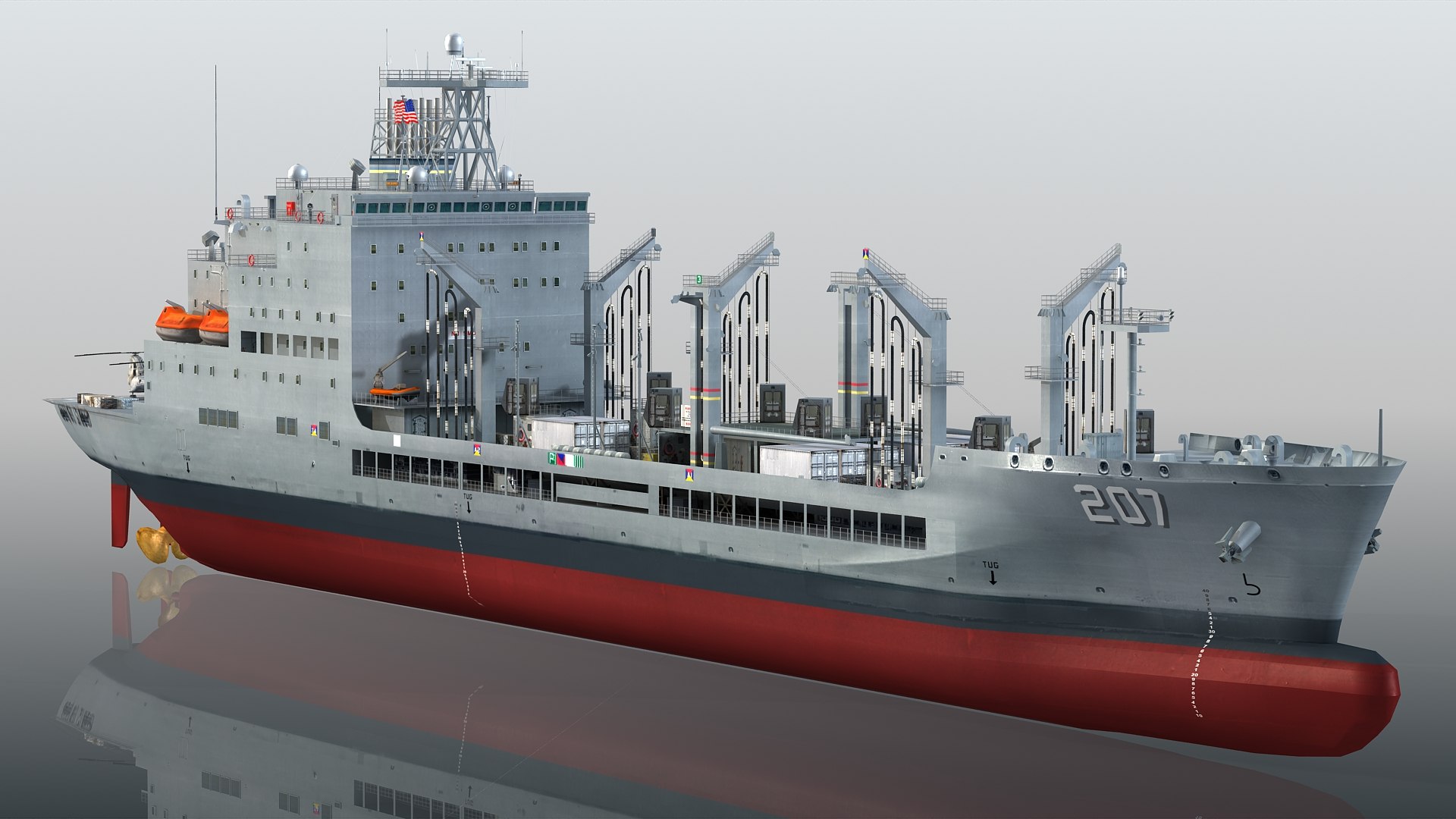 3D USNS Earl Warren T-AO-207 John Lewis-class Model - TurboSquid 2074556
